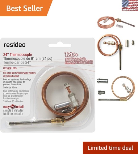 Cylindrical 24-Inch Replacement Thermocouple for Safe Gas Appliance ...
