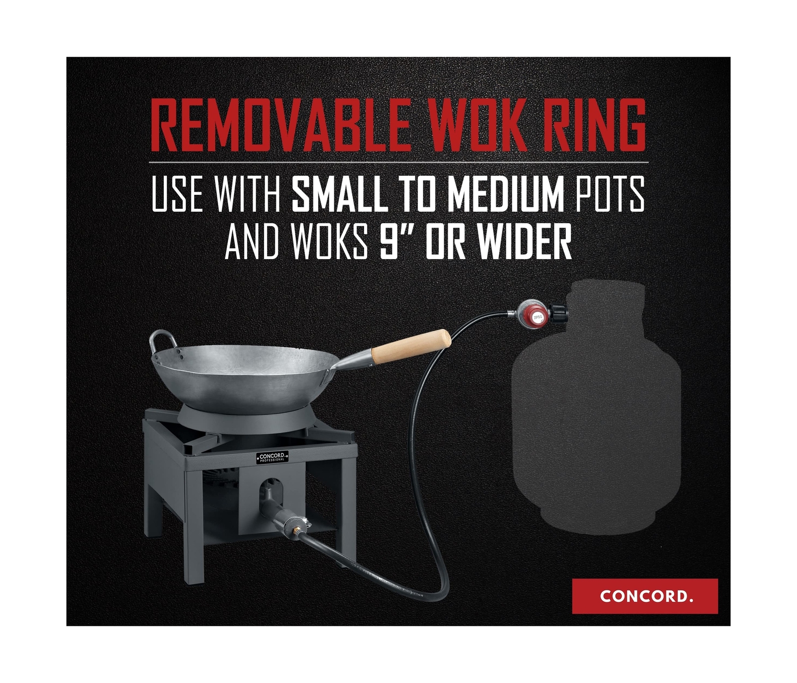 Concord Professional Single Cyclone Wok Burner with Stand. Up to 100000 ...