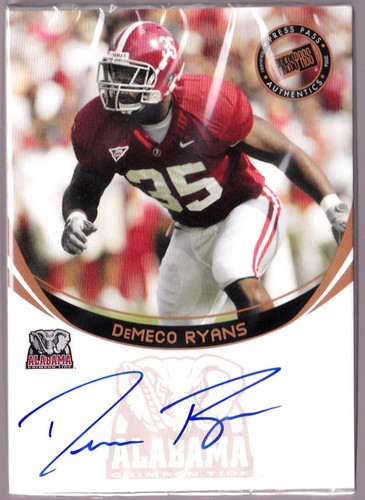 DeMeco Ryans Alabama Crimson Tide Auto 2006 Press Pass Autograph ...