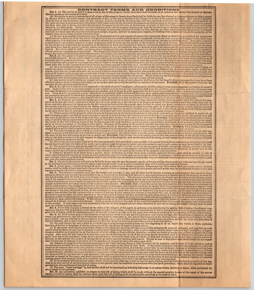 Springfield Terminal Railway Company Vermont 1932 Freight Memo Ammonia ...