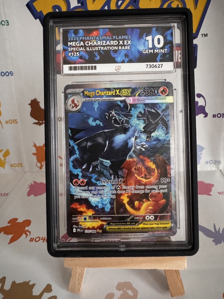 Mega Charizard X Ex 125/094 - ACE 10 (PERFECT SUBGRADES) SIR CHECK ...