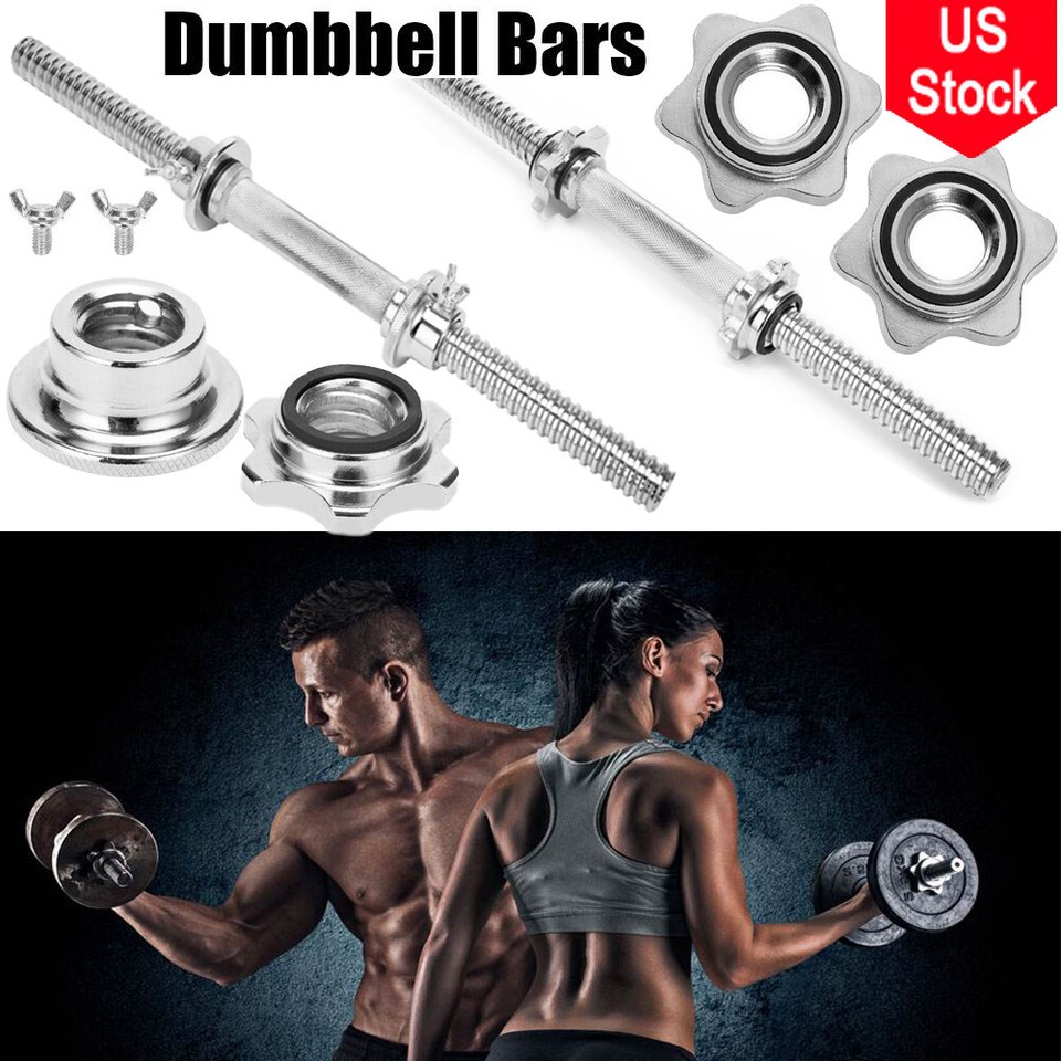 Adjustable Dumbbell Bar 13.7"-19.7'' Threaded Dumbbell Handles Home Gym ...