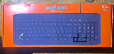 Surf ONN USB Keyboard Black 104 Keys - Full Size w/ Number Pad | eBay