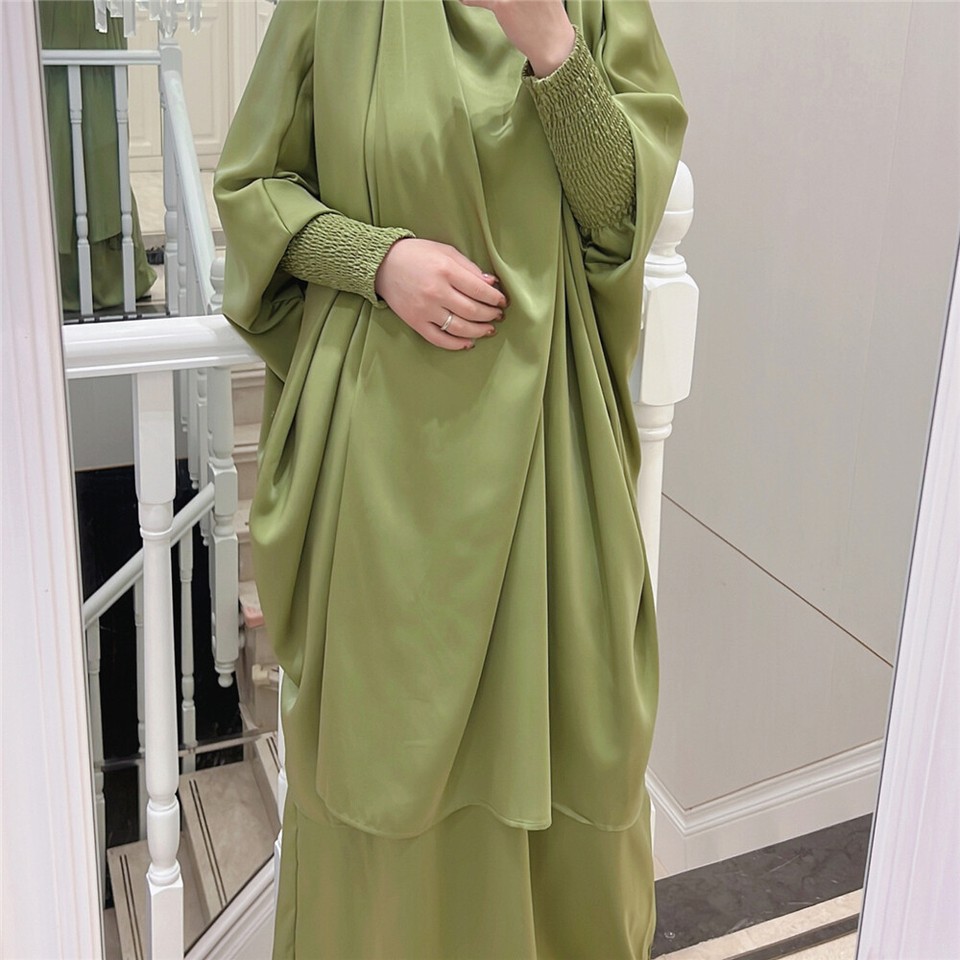 Khimar Hijab Overhead Burqa Caftan Abaya Muslim Women Prayer Set ...