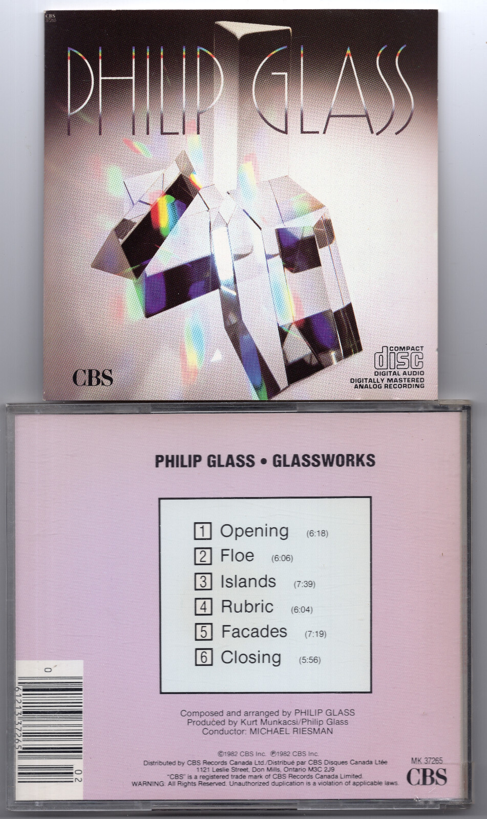 Philip Glass - Glassworks, Michael Riesman, CBS Records CD | eBay