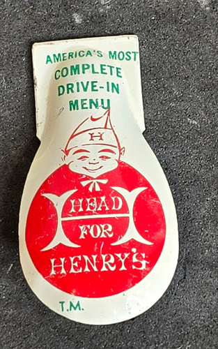 Vintage 1960's Henry's Hamburgers Head For Henry's Advertising Clicker ...
