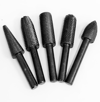 5 - Pc. Rotary Rasp File Set 1/4" Shank Rotary Craft Files | eBay