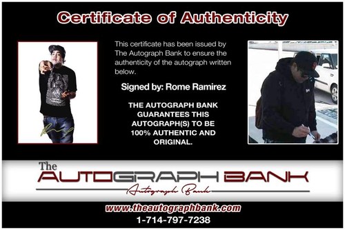 Sublime Rome Ramirez authentic signed rock 8x10 photo W/Cert ...