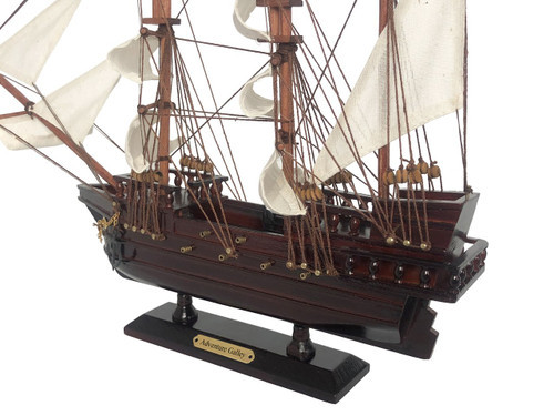 Wooden Captain Kidd's Adventure Galley White Sails Pirate Ship Model 15 ...