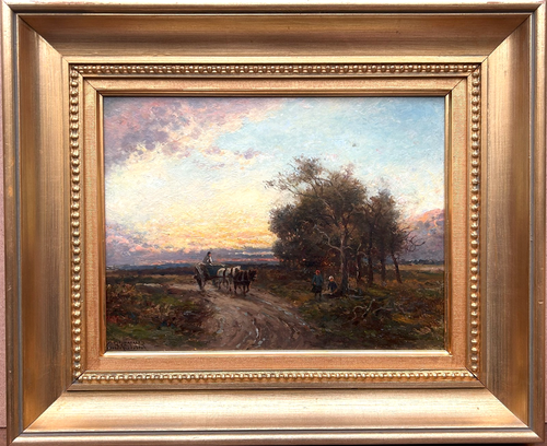 Carl Brennir 1850-1920 EVENING at AVINGTON HANTS Antique Oil Painting ...