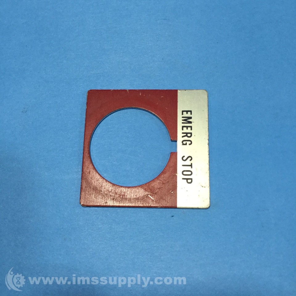 Emerg Stop Square Legend Plate USIP | eBay