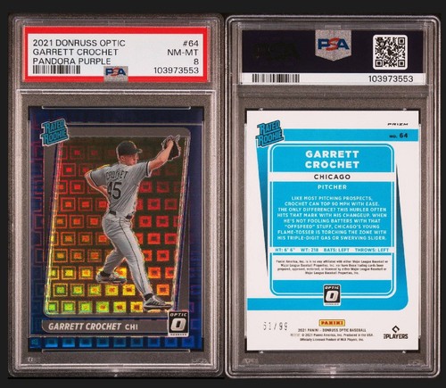 2021 Panini Donruss Optic - #64 Garrett Crochet (RC) Pandora Purple /99 ...