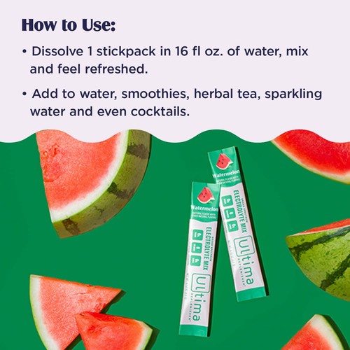 Ultima Replenisher Daily Electrolyte Drink Mix ? Watermelon, 20 ...