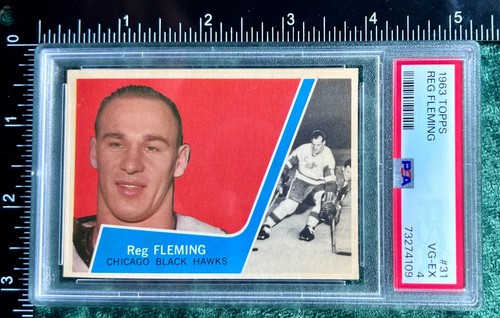 Reg Fleming 1963-64 Topps hockey card with Gordie Howe, #31, PSA VG-EX ...