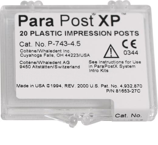 Coltene Whaledent P743-4.5 ParaPost XP Impression Posts Plastic .045 ...