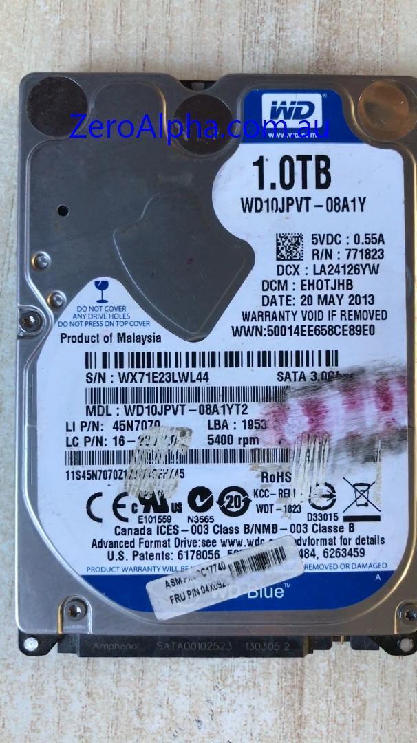 WD10JPVT-08A1YT2 Western Digital, DCM: EHOTJHB, 20MAY2013 Data Recovery ...