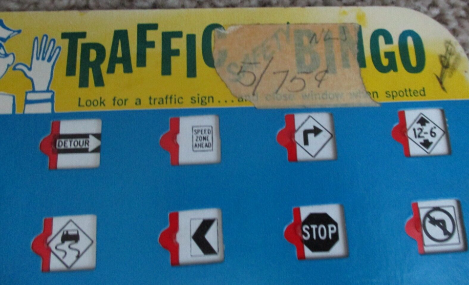 Vintage Regal Auto & Traffic Bingo Card Games Fun for Families & Kids ...