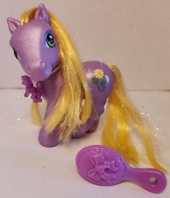 2002 My Little Pony DaisyJo Purple Yellow Tinsel Hair Daisy Jo w/charm ...