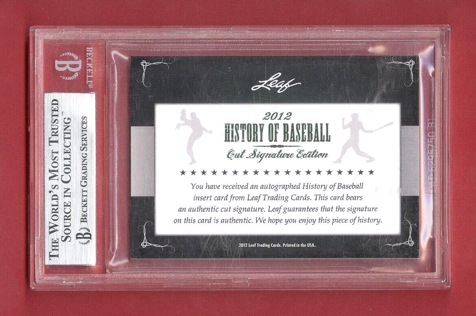 2012 LEAF CUT SIGNATURE Buck Leonard HOFer HISTORY OF BASEBALL AUTO ...