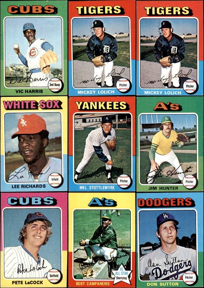 Lot of (330) 1975 Assorted Topps Mini Baseball Low Grade to VG *GMCARDS ...