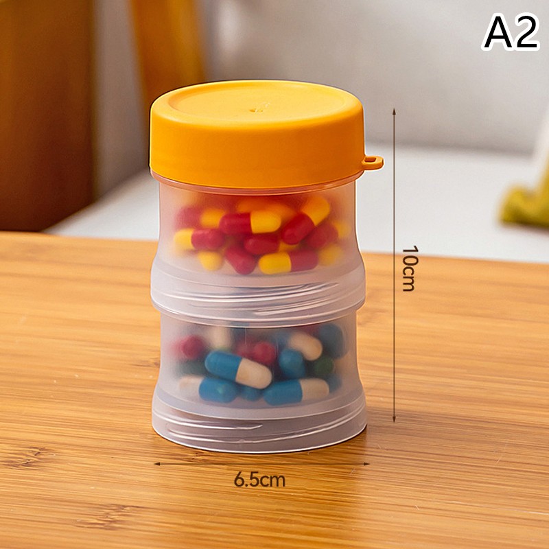 Stackable Pill Box Plastic Medicine Dispenser Case Tablet Organizer ...