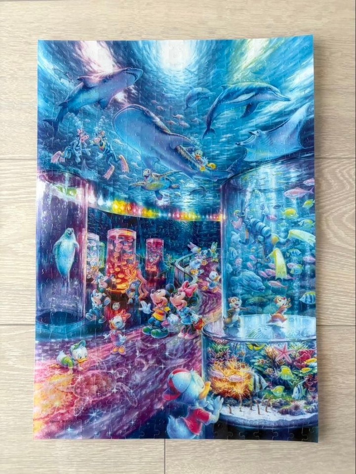 Disney Stained Glass Art Jigsaw Puzzle Aquarium Night 500 Pieces Used ...