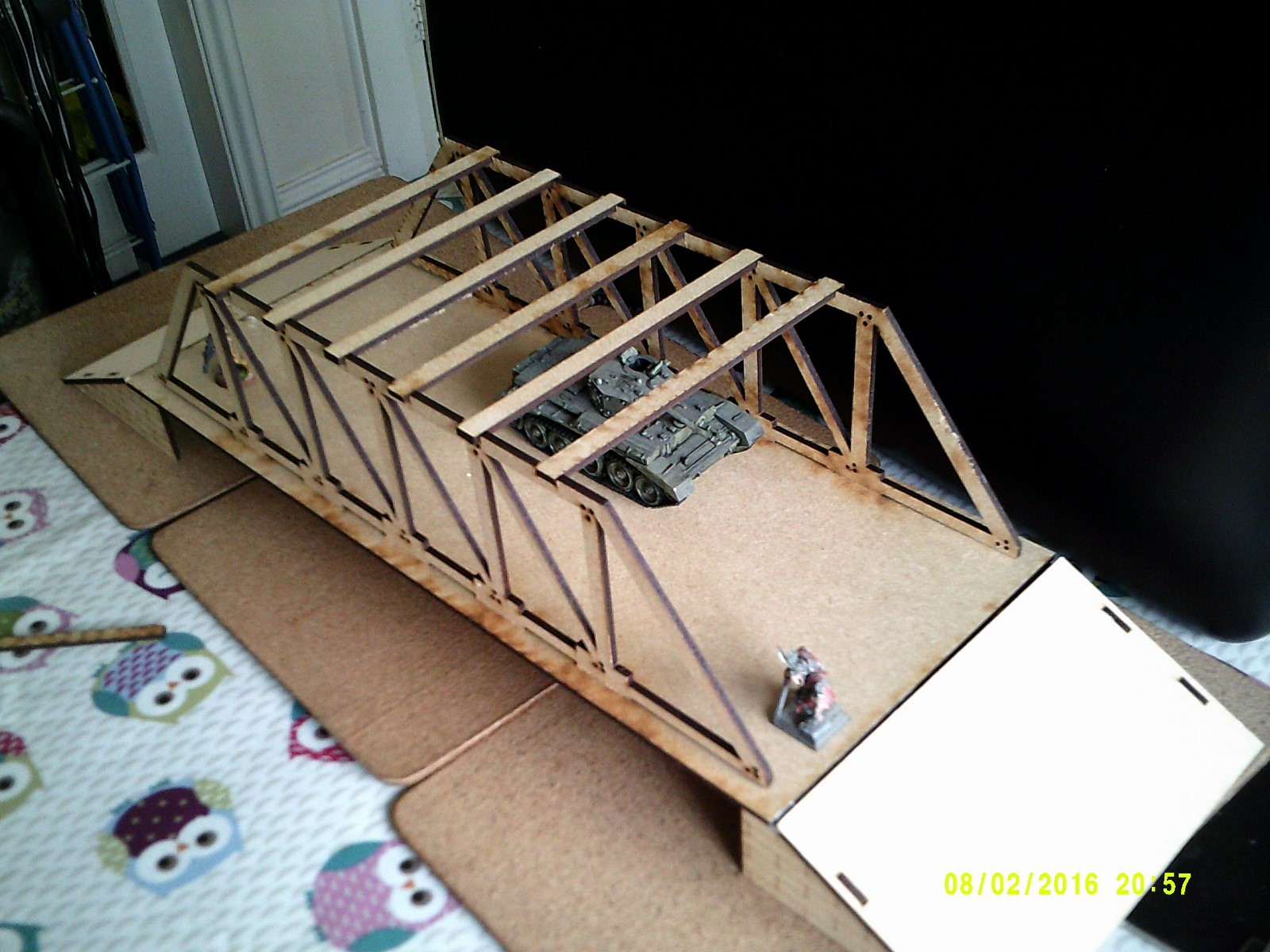 28mm Large WW2 Iron Ribbed Truss Bridge Scenery 450mm 3mm Laser Cut ...