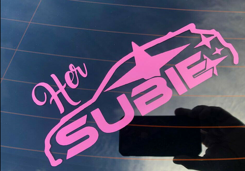 HER SUBIE Car Sticker wagon girl Jdm Drift Turbo jap fits forester wrx ...