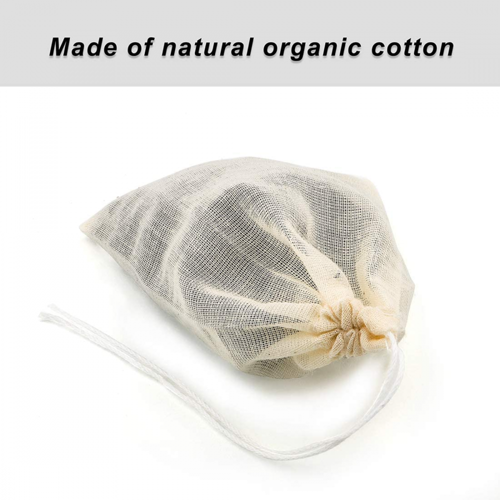 Tea Filter Bags, 50 Pack Housim Reusable Cotton 3.1 x 3.9Inch, Cream ...