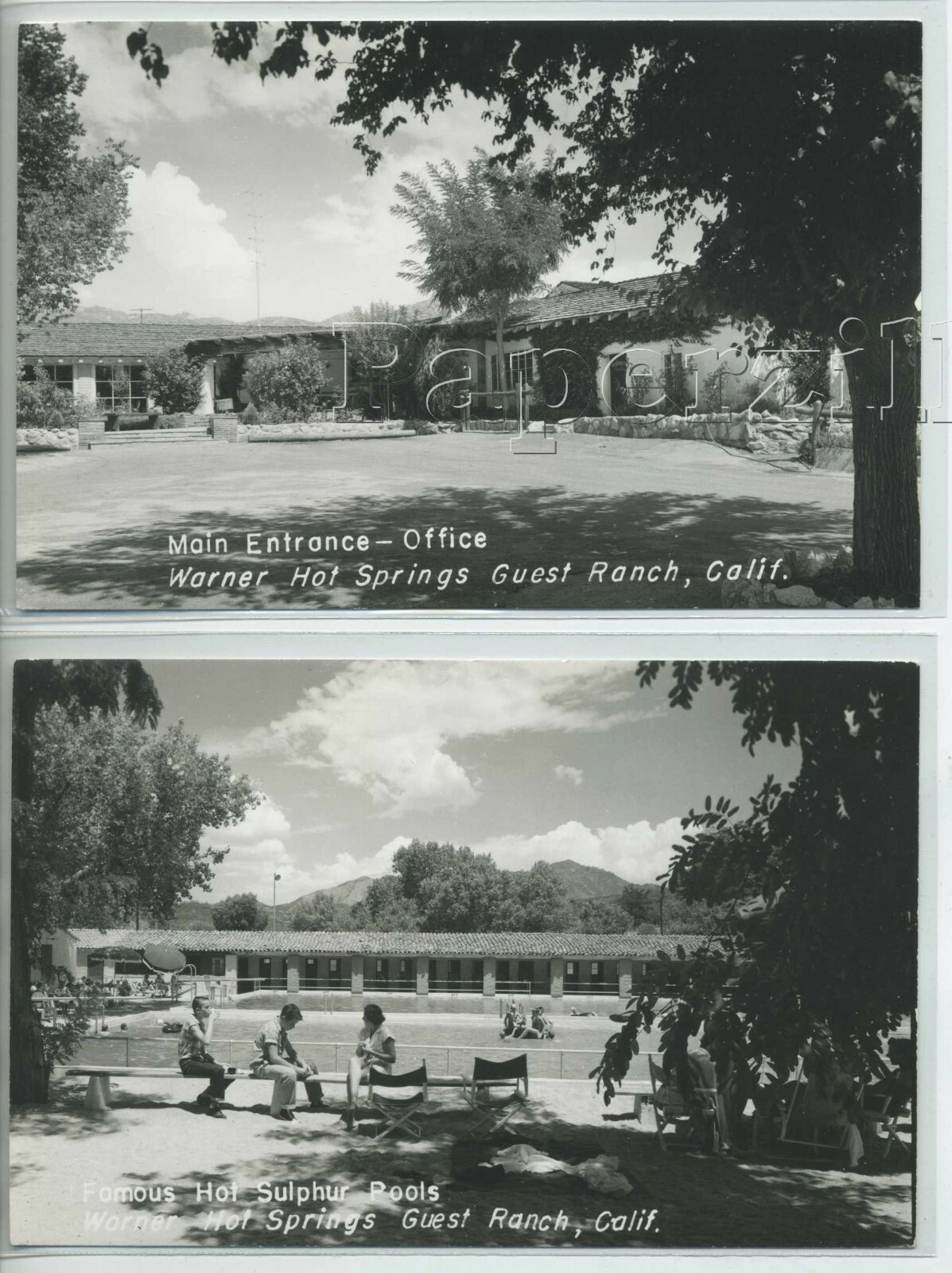 2 CA San Diego County RPPC 1950's WARNER HOT SPRINGS GUEST RANCH Office ...