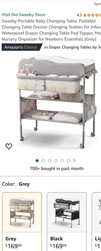 Sweeby Portable Baby Changing Table, Foldable Changing Table Dresser ...