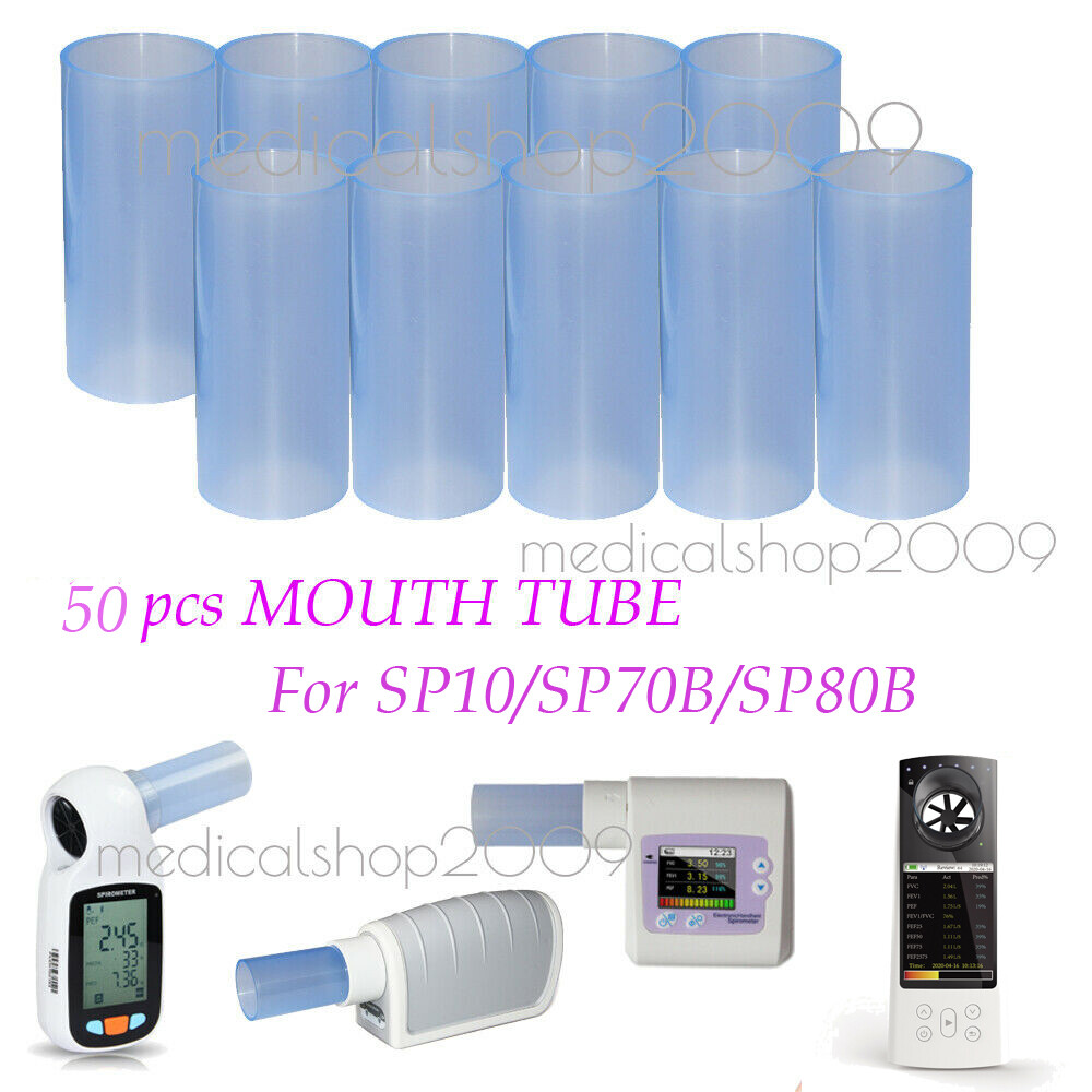 50PCS REUSABLE PLASTIC PIPE MOUTH PIECE MOUTH TUBE FOR Spirometer SP70B ...