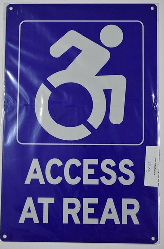 Access at Rear Sign (Aluminium Reflective,Rust Free, Blue 7x10 ...