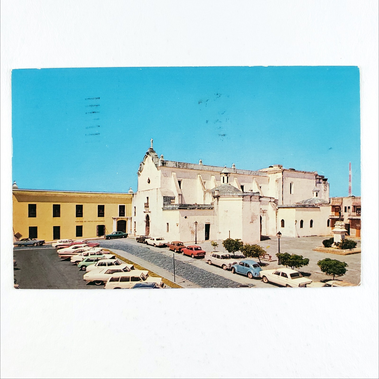 San Jose Church Plaza Postcard 1970s San Juan Puerto Rico Old Cars ...