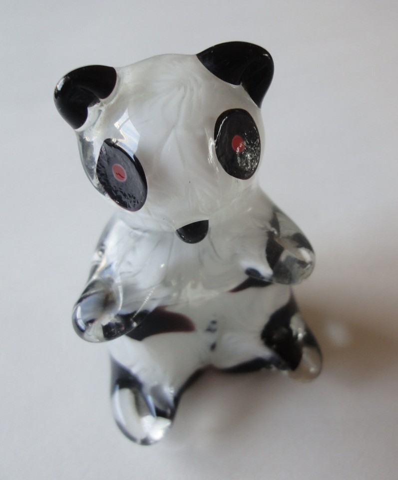 Panda Bear Blown Glass Panda Bear Figurine | eBay
