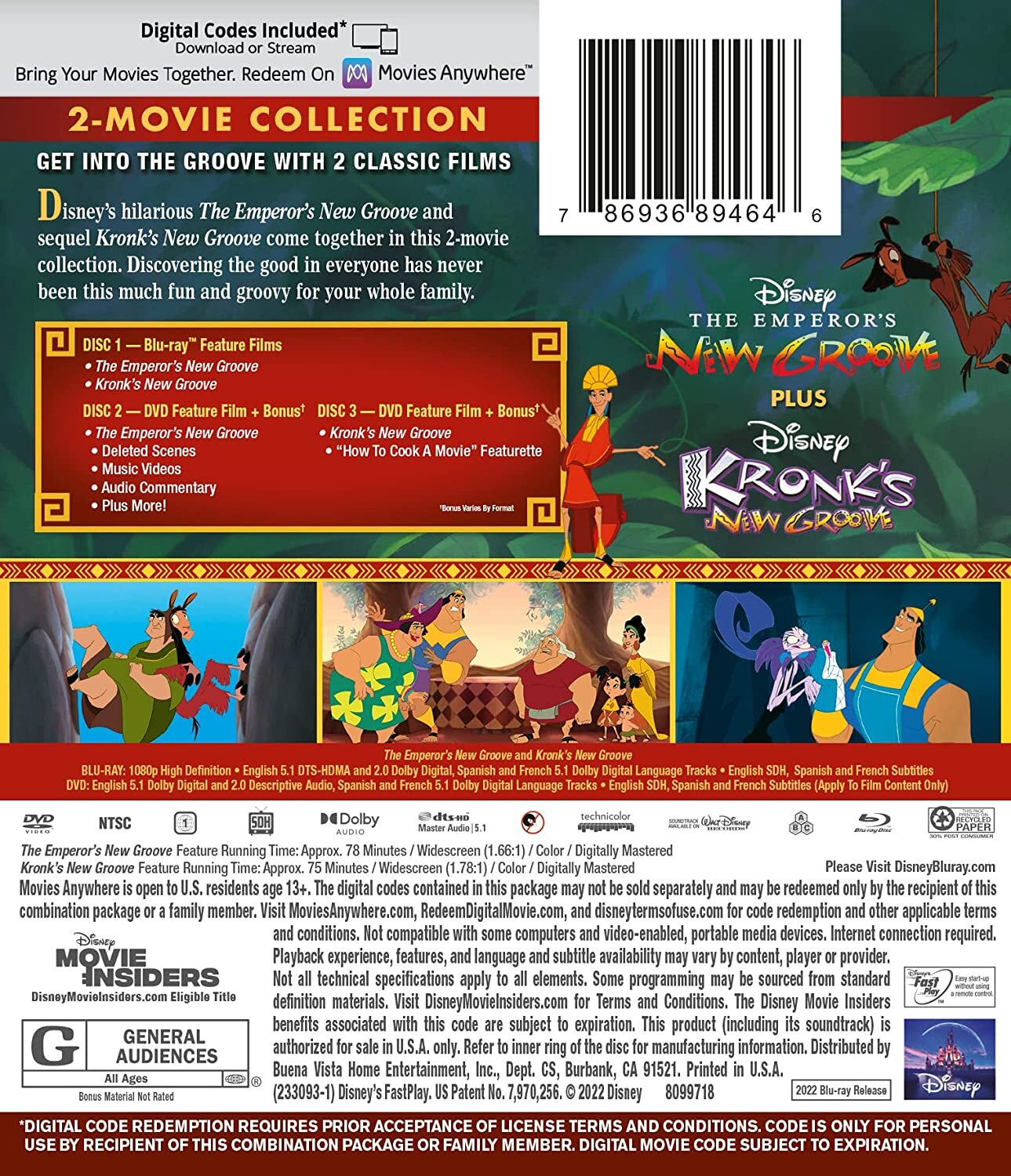 The Emperor's New Groove 2-Movie Collection (DVD/Blu-ray, 2022) for ...