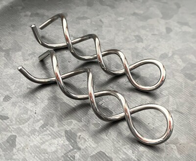 PAIR Surgical Steel Swirl Twist Tapers Ear Plug Earring Gauge Guage ...