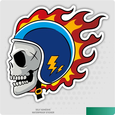 Flaming Skull Car Sticker - Self-Adhesive Vinyl Decal for Car, Home ...