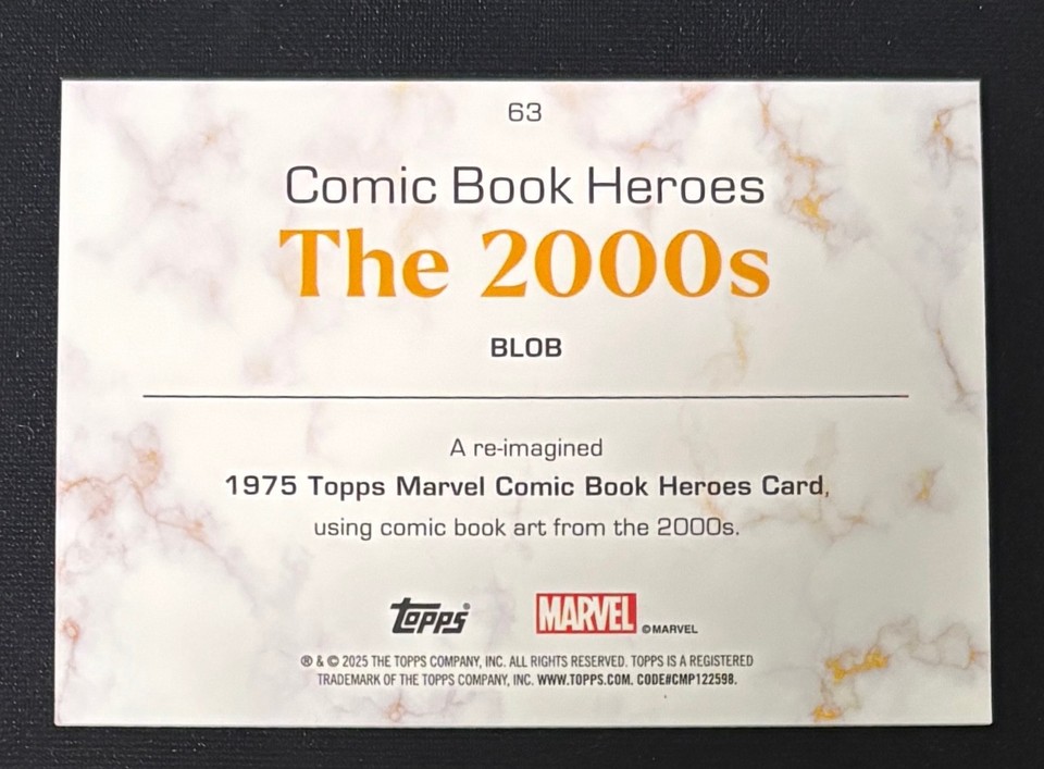 2025 TOPPS MARVEL COMIC BOOK HEROES THE 2000'S BLOB CARD #63 | eBay