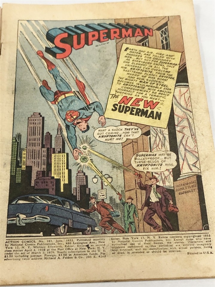 1953 ACTION COMICS ISSUE #181 COMIC BOOK VG COMPLETE | eBay