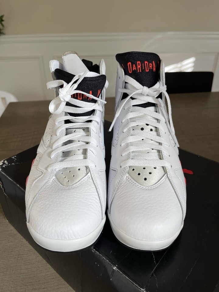 Size 9.5 - Air Jordan 7 Retro White Infrared | eBay