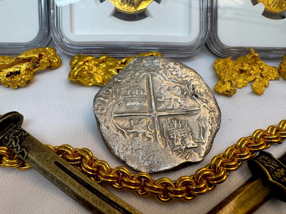 PARTIAL DATE! ATOCHA 1622 SHIPWRECK MEL FISHER COA 8 REALES PIRATE ...