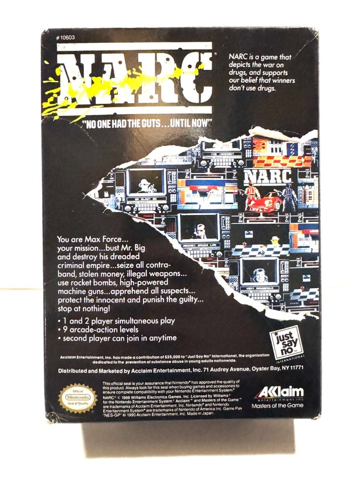 NARC NES Original Game (Nintendo Entertainment System, 1990 ...