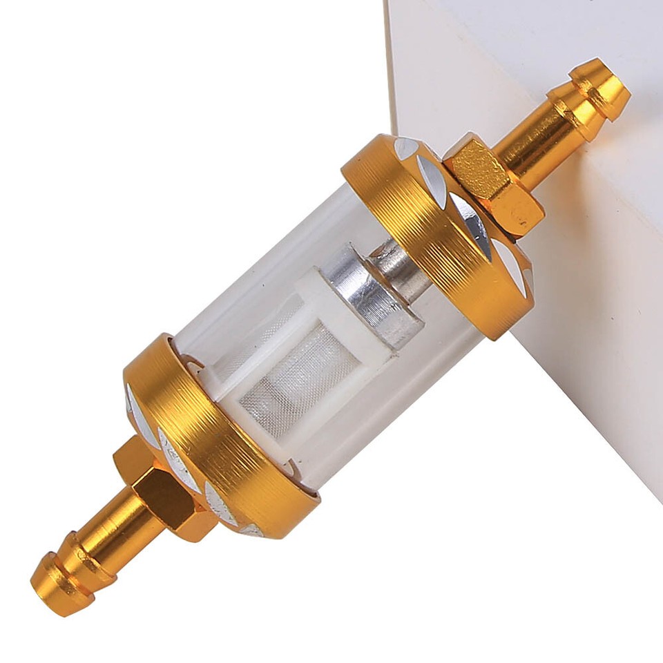 4XGold Universal 8mm 5/16" Inline Reusable Motorcycle Fuel Filter Gas ...