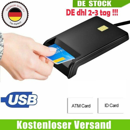USB Chipkartenleser Kartenleser Personalausweis Lesegerät SmartCard ...