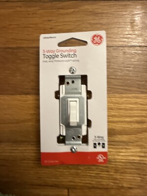 Toggle Switch GE White 54172 standard 15A 120V 3 Way Grounding ...
