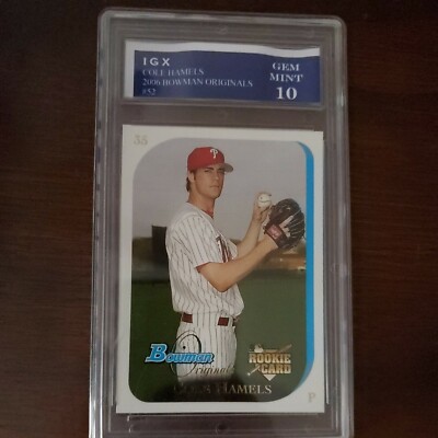 2006 Bowman Originals Cole Hamels #52 Rookie IGX 10 MINT | eBay