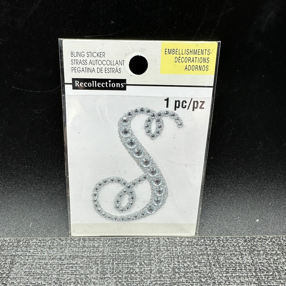 Monogram Rhinestone Bling Stickers Silver Scrapbook Letters Initials ...