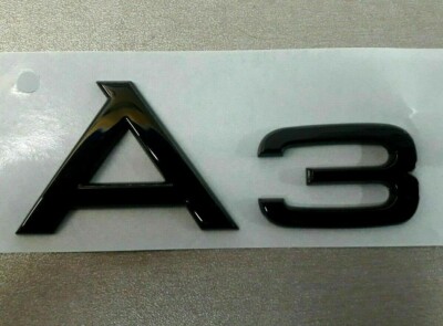 original Audi A3 Logo Schriftzug schwarz Emblem Aufkleber hinten ...