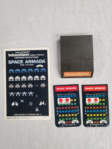 Intellivision Space Armada Cartridge Game Manual Controller Overlays (b ...